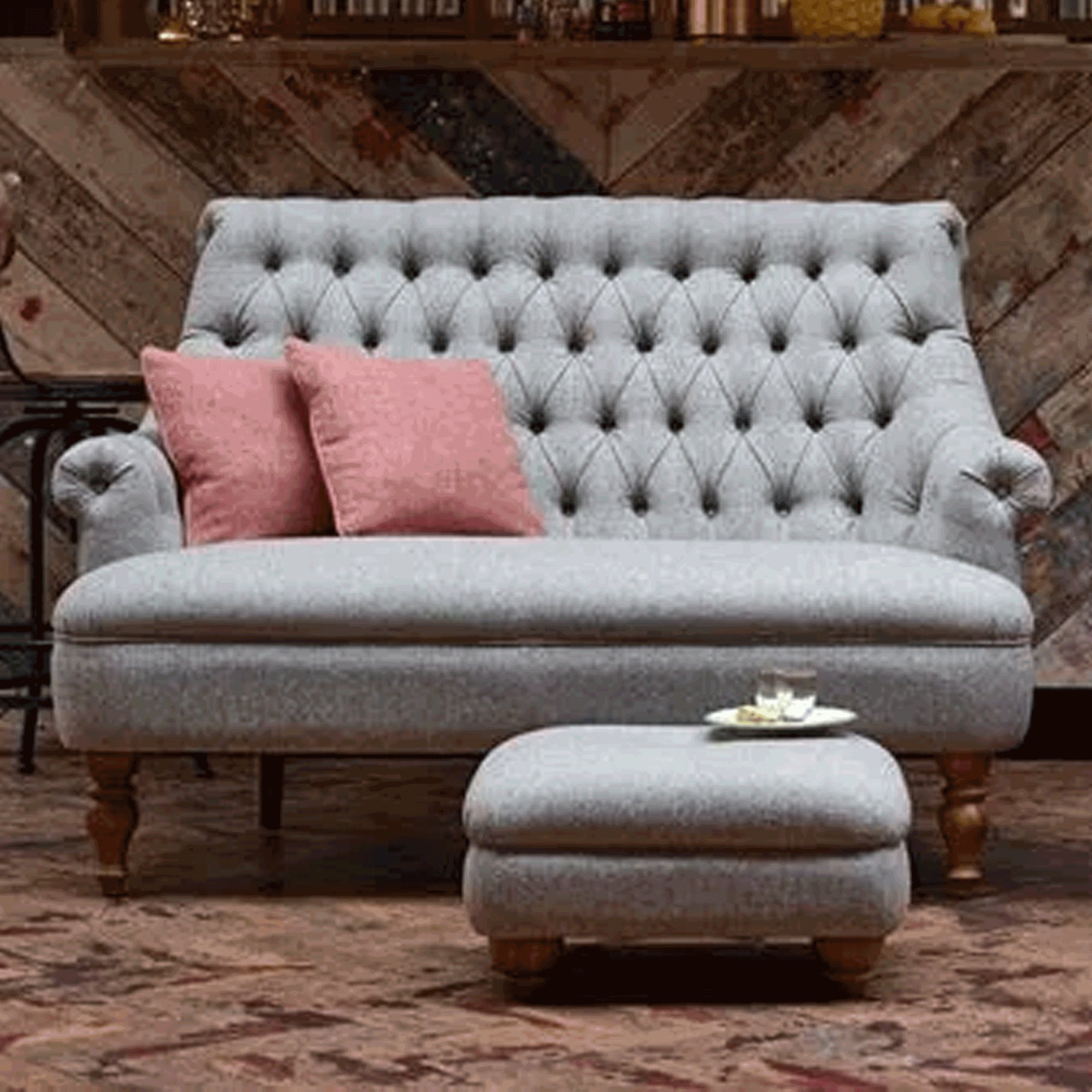 Old Charm Pickering Compact 2 Seater Sofa in Fabric - Haskins Furniture