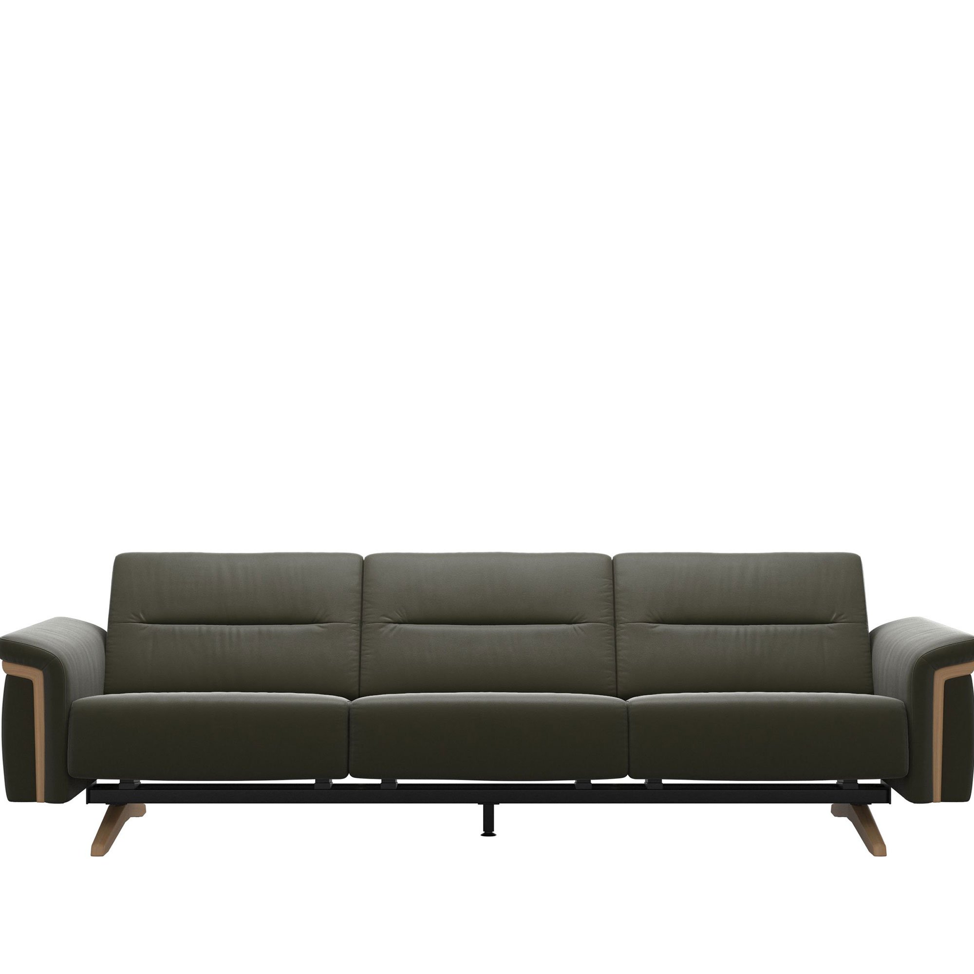 Stressless Stella 3 Seater Sofa with Wood Arms in Leather - Haskins ...