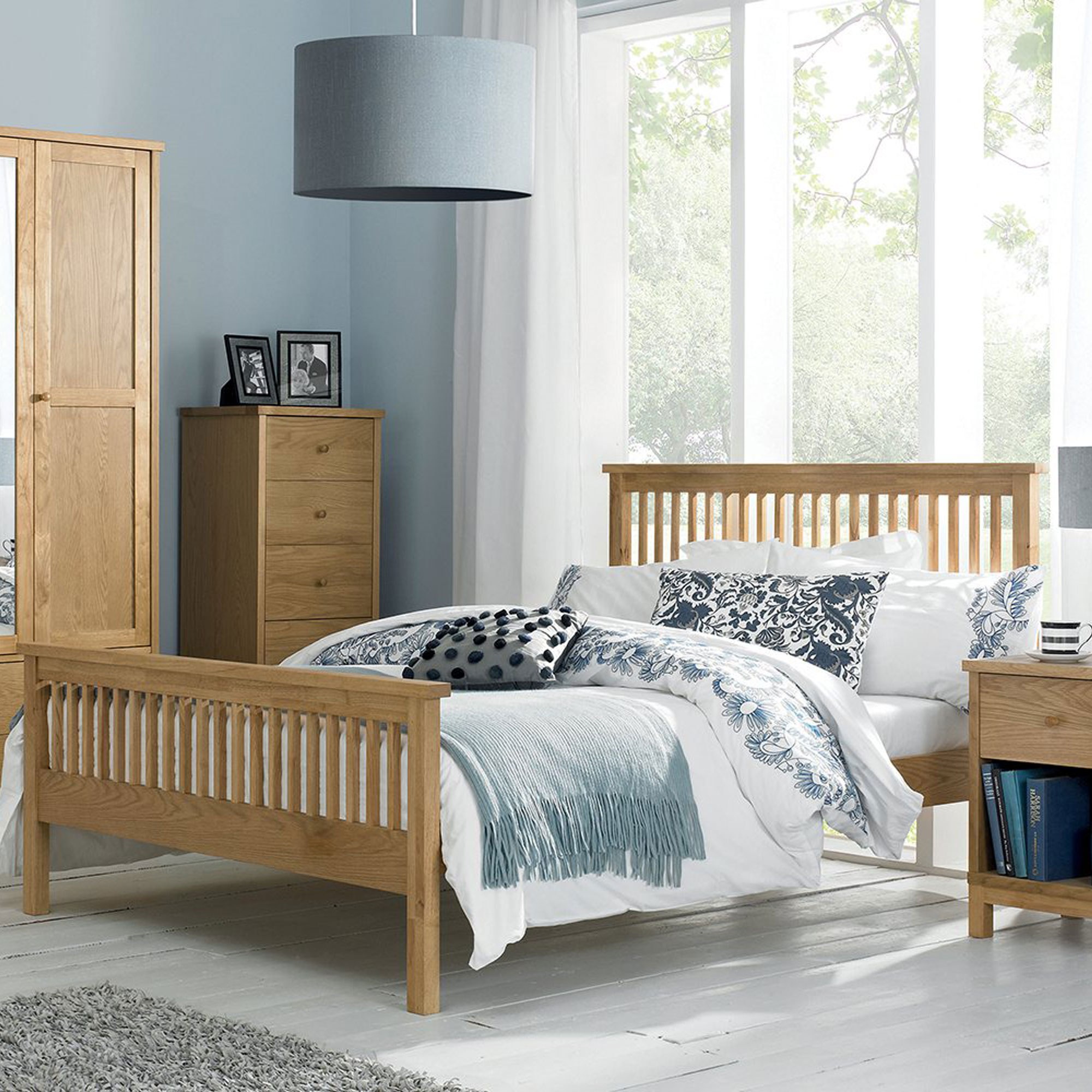 Bentley Designs Atlanta Oak 90cm High Footend Bedstead - Haskins Furniture