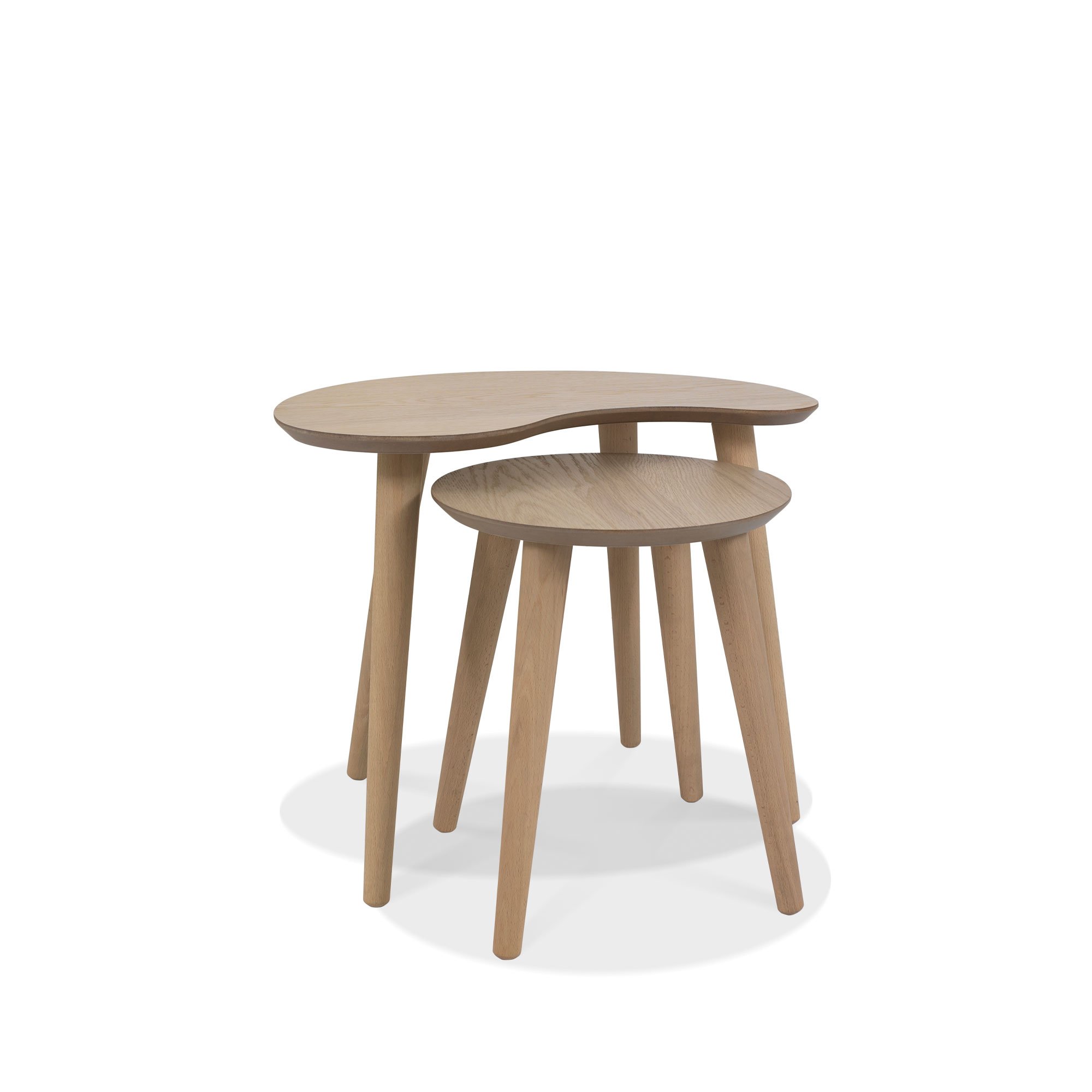 Bentley Designs Dansk Scandi Oak Nest of Lamp Tables - Haskins Furniture