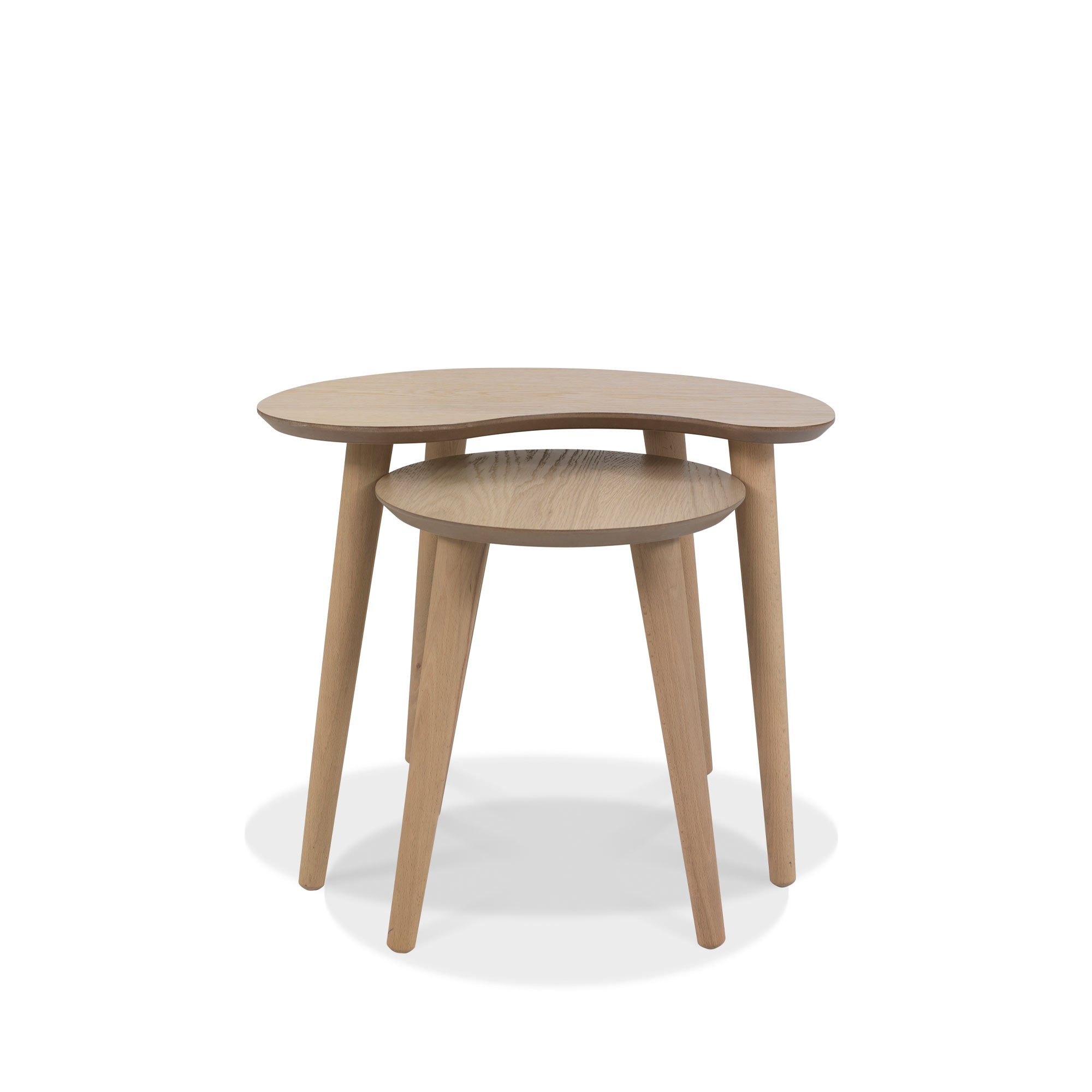 Bentley Designs Dansk Scandi Oak Nest of Lamp Tables - Haskins Furniture