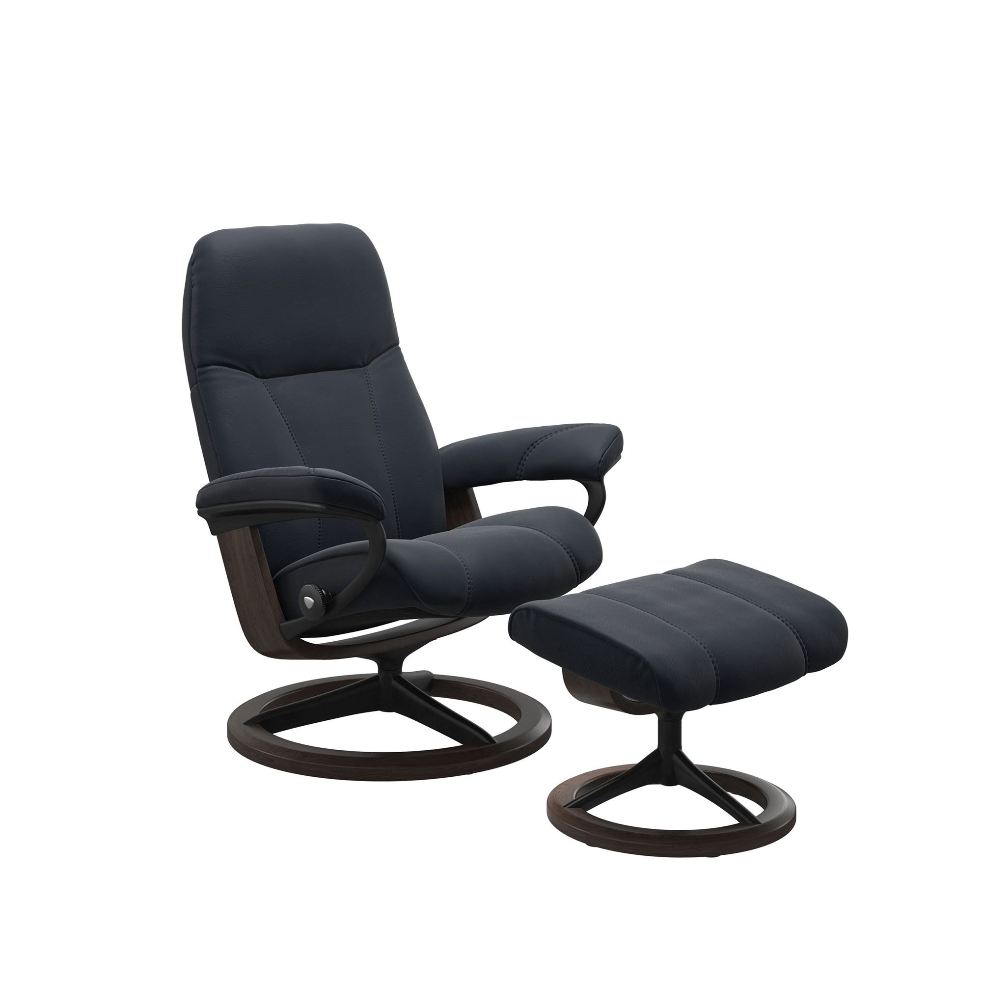 Stressless Consul Chair in Leather, Signature Base with Footstool ...