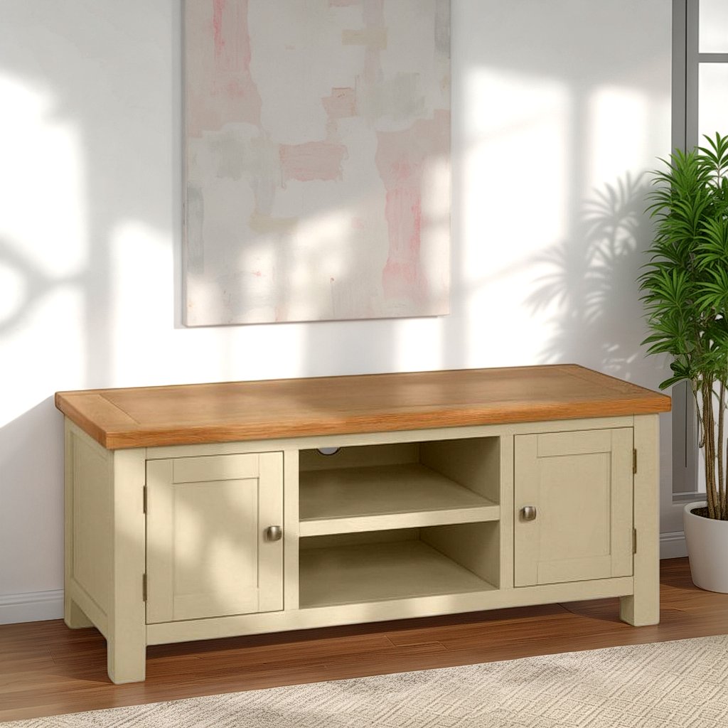 H Collection Arundel Ivory Large Tv Unit - Haskins Furniture