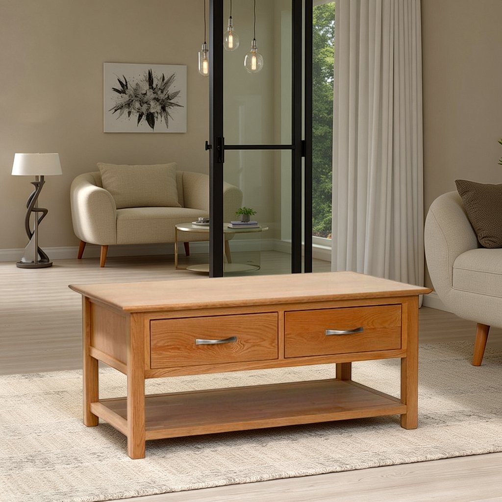 H Collection Balmoral Coffee Table With Drawers - Haskins Furniture