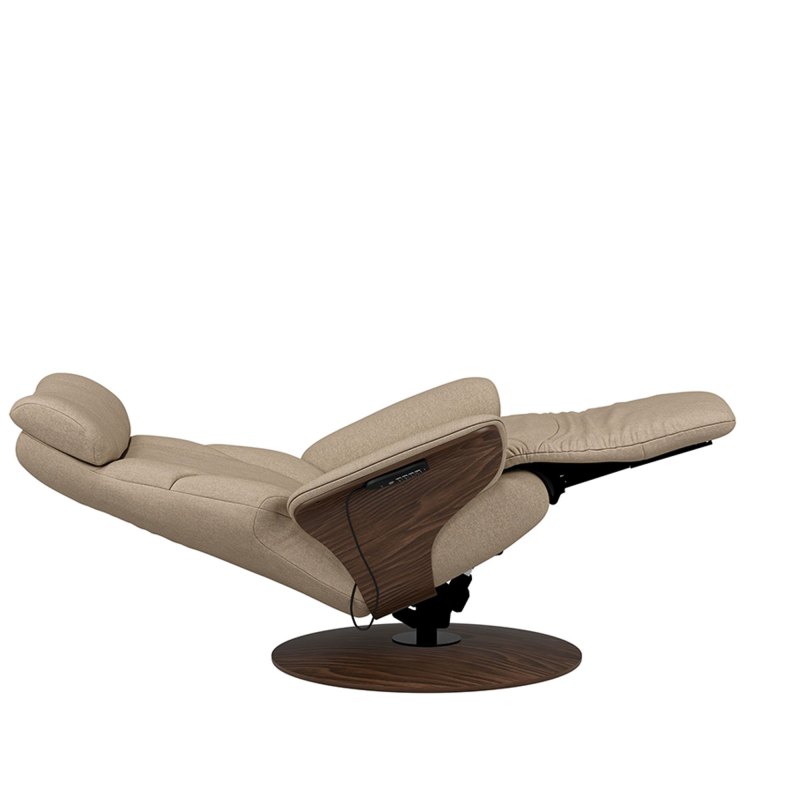 Stressless Adam Wood Chair In Fabric, With Power Disc Base - Haskins ...